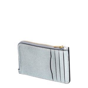 Coach | Bags | Coach Zip Small Metallic Leather Card Case Silver | Poshmark